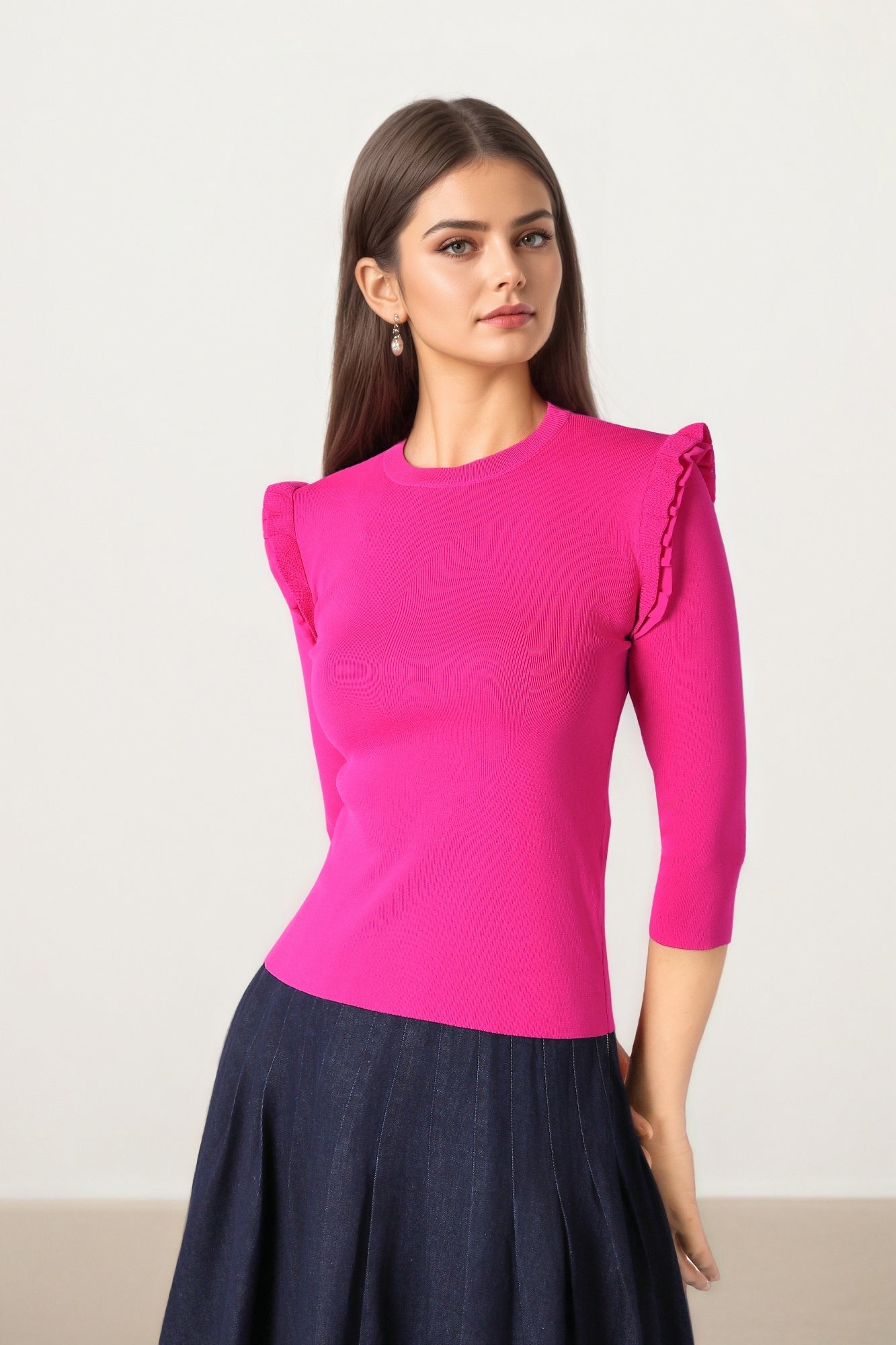 Fuchsia Knit Top - Femi9 EG